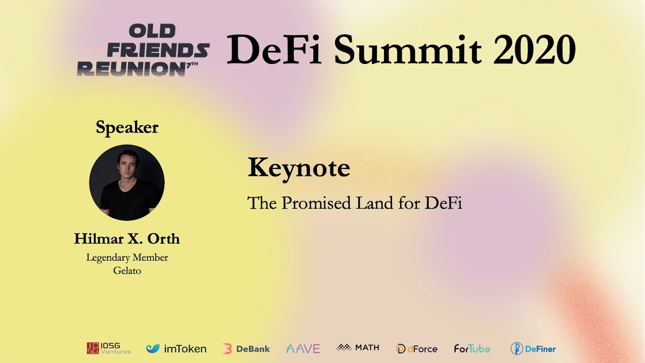 Keynote by Hilmar X. Orth (Gelato):The Promised Land for DeFi - YouTube