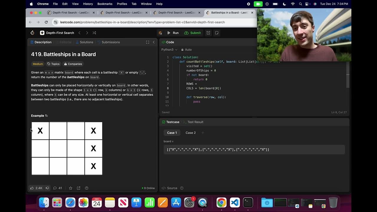 LeetCode: 419 Battleships in a Board | Christmas Eve LeetCoding Session: First Quick Speed-Run ...