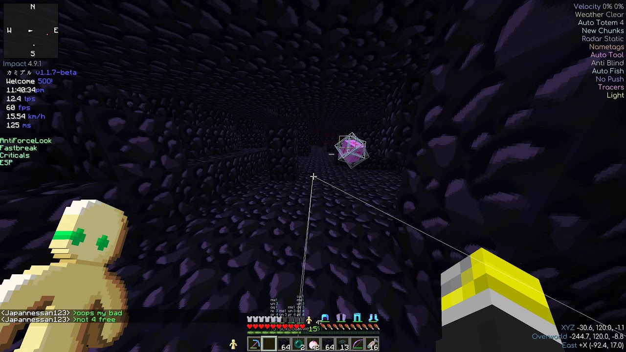 2b2t: Current state of nether spawn X highway from -5000 to +5000 (June ...