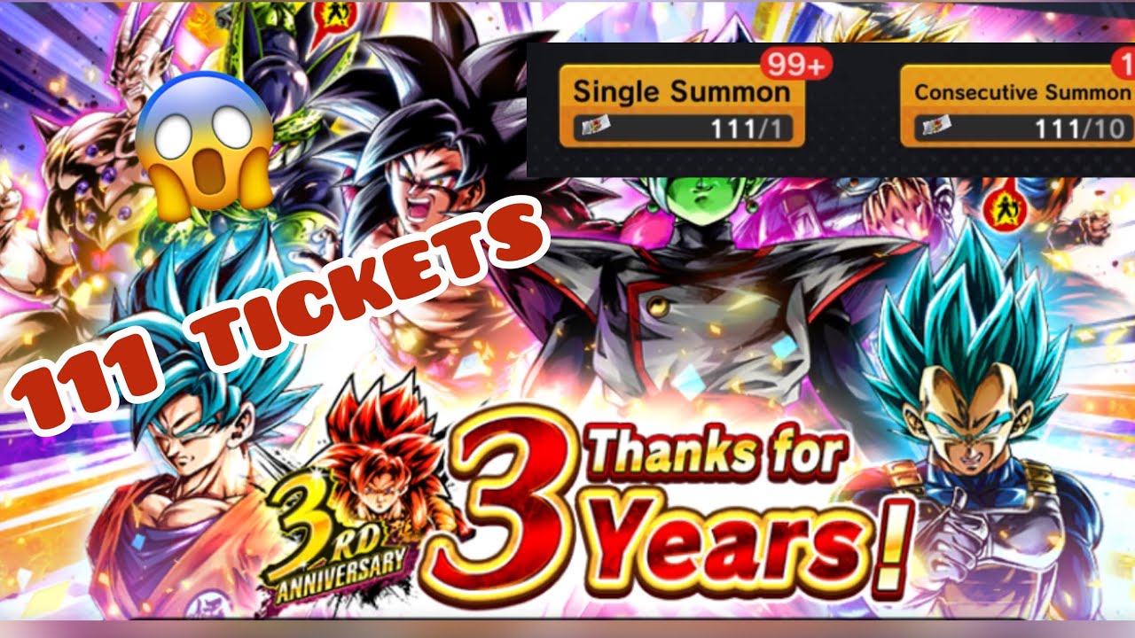 111 tickets Summons!!! For free (DBL) - YouTube
