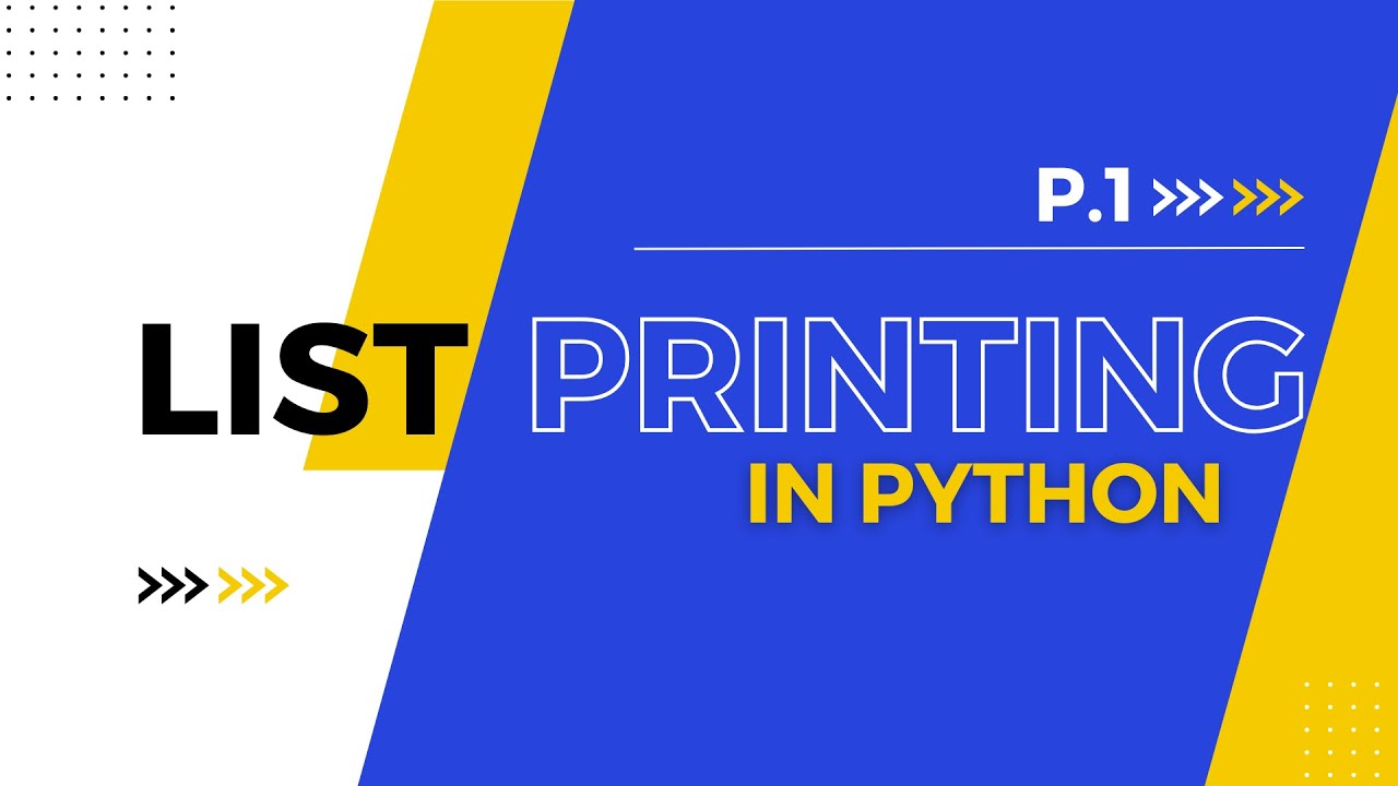 Mastering List Printing in Python (Part 1} - YouTube