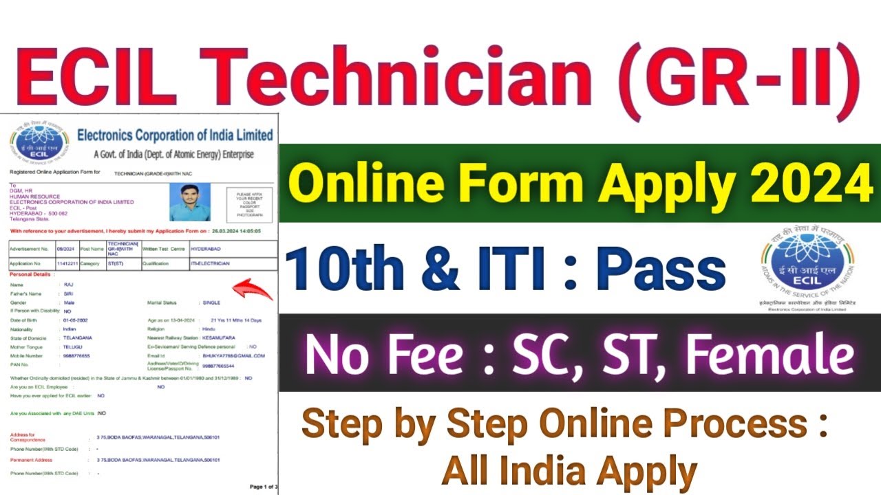 ECIL Technician GR-II Online Form Apply 2024 How To Fill ECIL ...