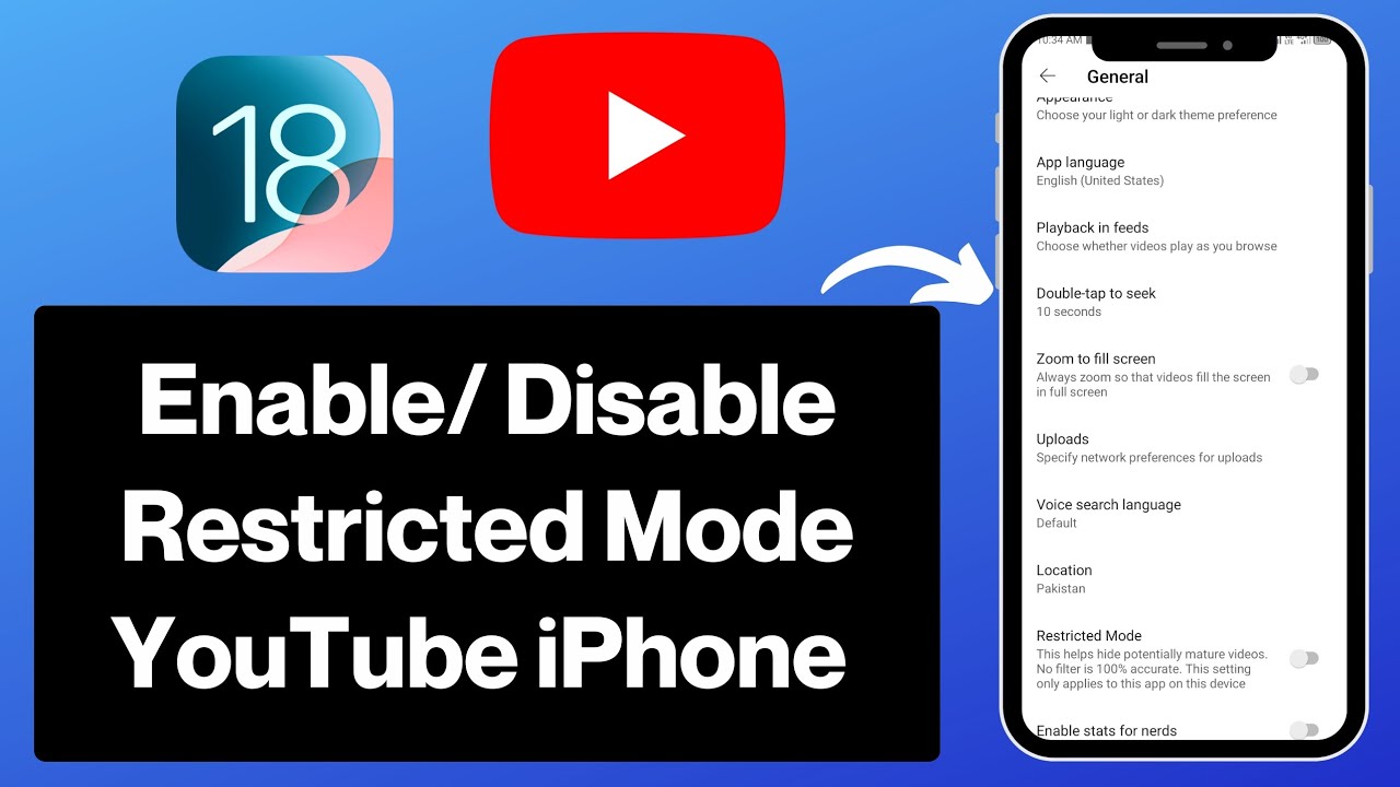 How To Turn OFF Restricted Mode on YouTube iPhone - YouTube