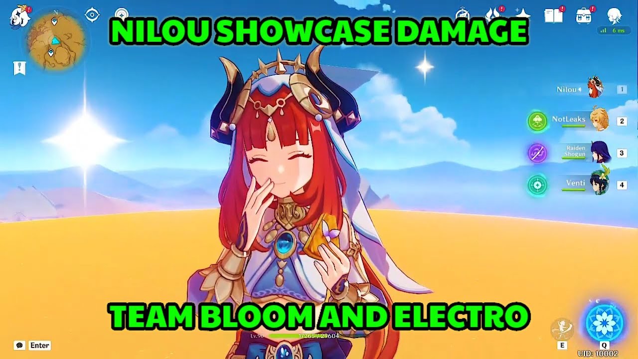 Nilou Showcase Damage With Team Bloom & Electro | GENSHIN IMPACT - YouTube