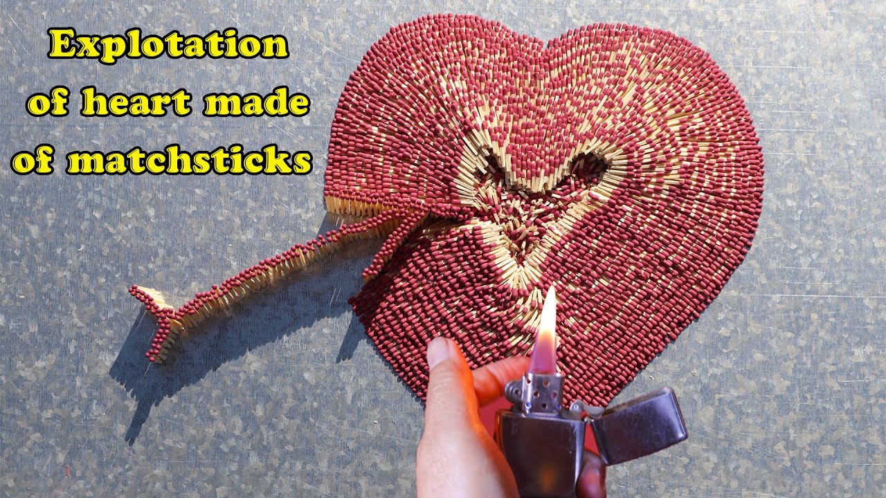 Is this heart made of matchsticks exploited? - How to make match heart ...