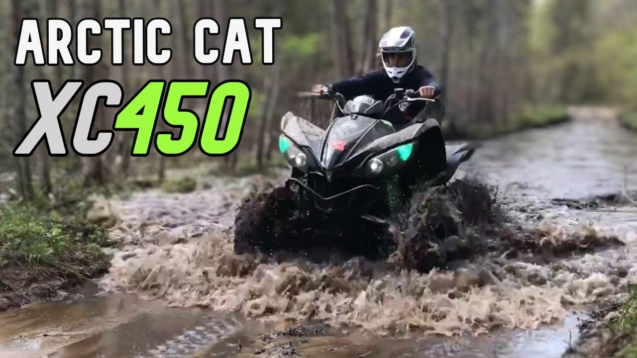 Arctic Cat XC450 mudding & trail rip - YouTube