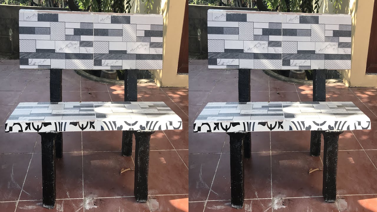 Creativity // How to make cement chairs, prefabricated ceramic tiles ...