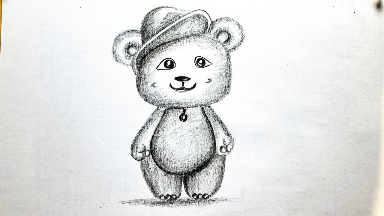 Easy teddy bear drawing for kids 🎨| how to draw a teddy bear 🧸 ...