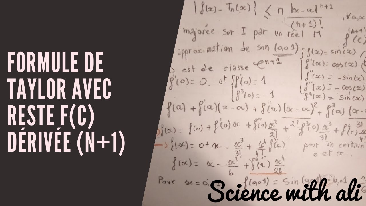 Cours Développement limité (05), Formule de Taylor avec reste f(c ...