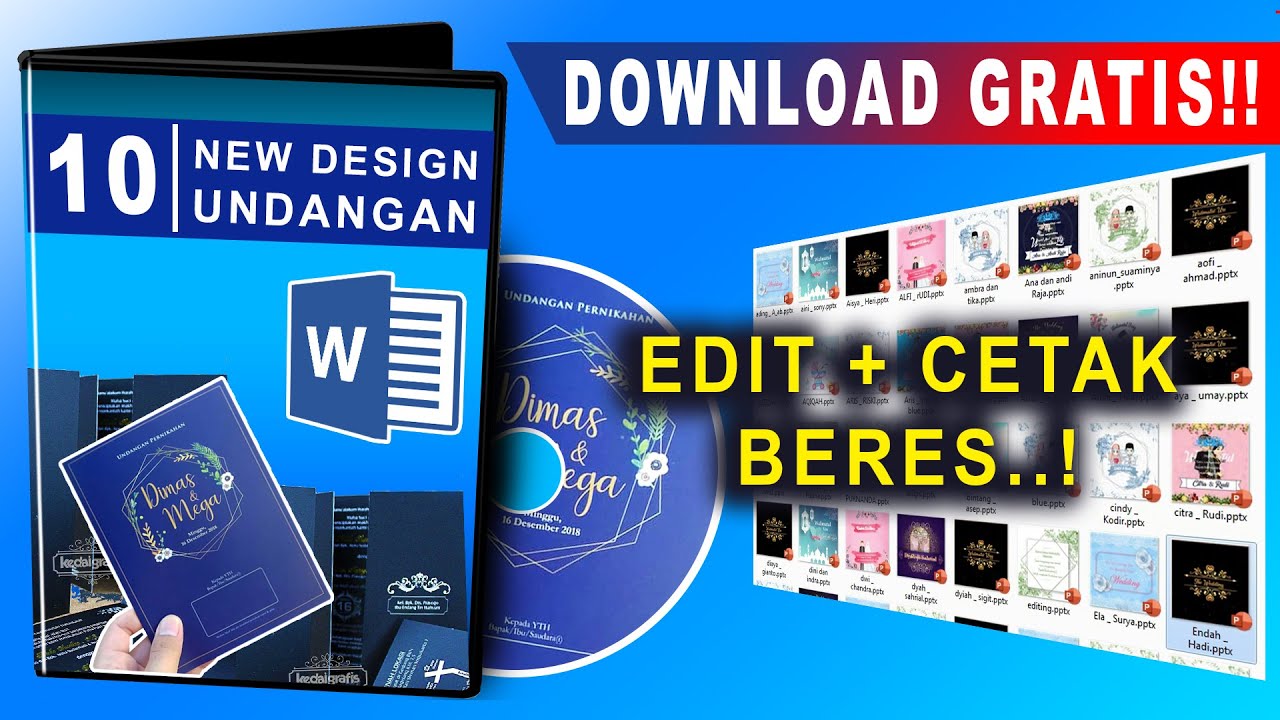 10 Design Undangan Pernikahan Microsoft Word - Download Gratis - YouTube