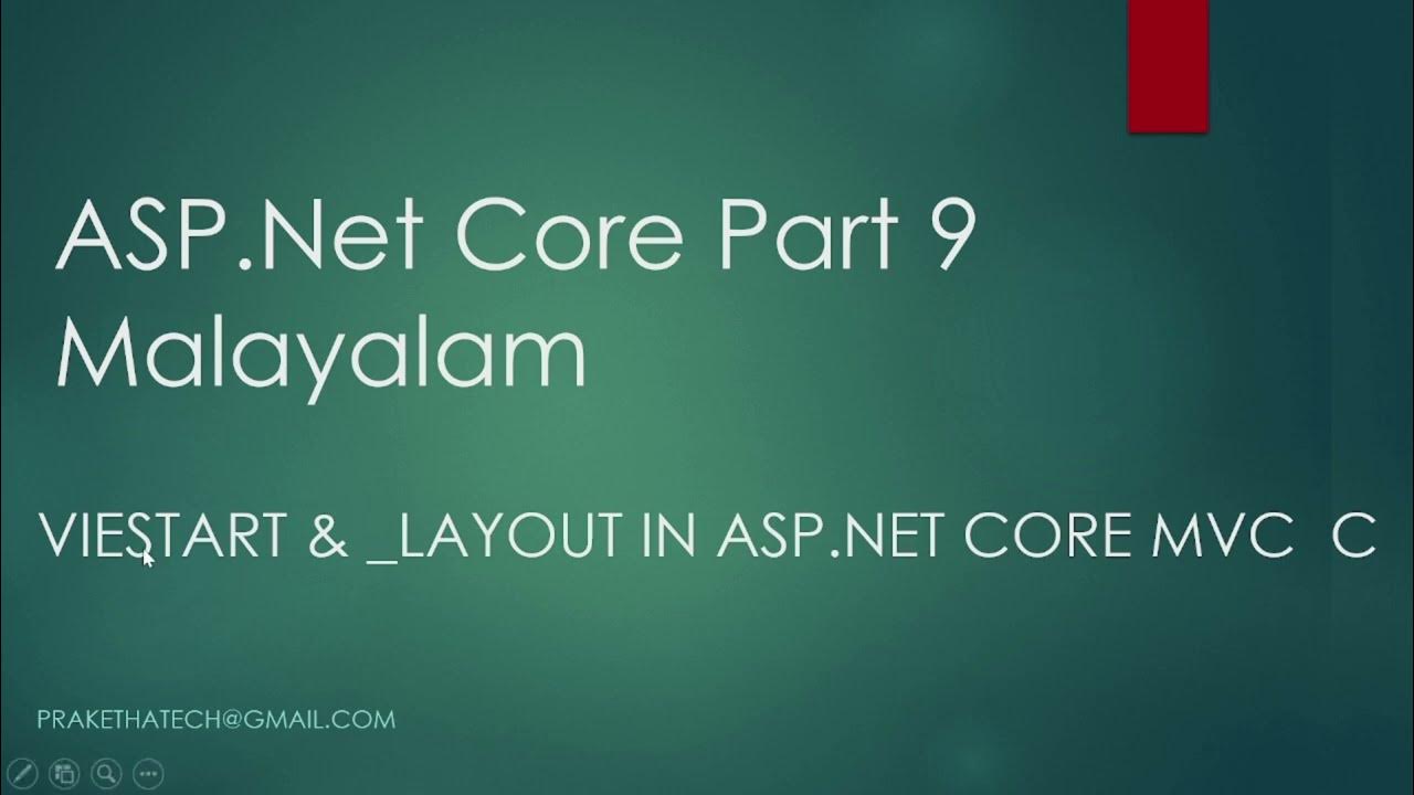 ASP.NET Core Part 9 | what is Layout and Viewstart| Malayalam - YouTube