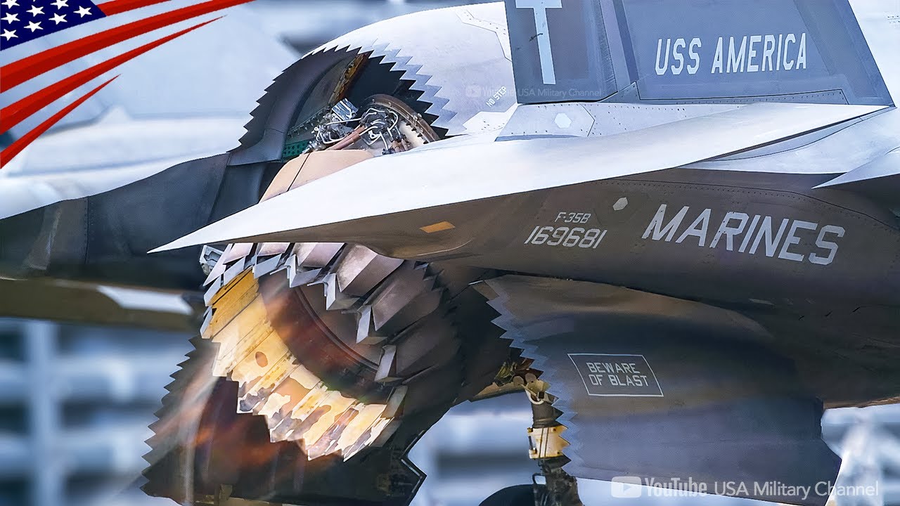 F 35B Moves Thrust Vectoring Nozzle During Pre Flight Checks YouTube