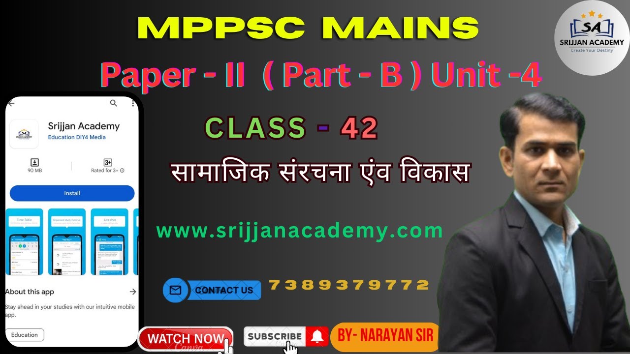 MPPSC MAINS PAPER II B ( Sociology _ सामाजिक संरचना एंव विकास ) By ...