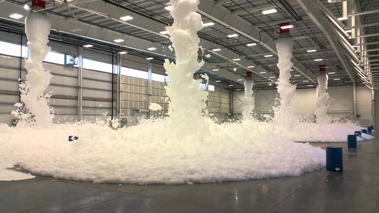 AAA/ACD Hangar Foam Dump Test - YouTube