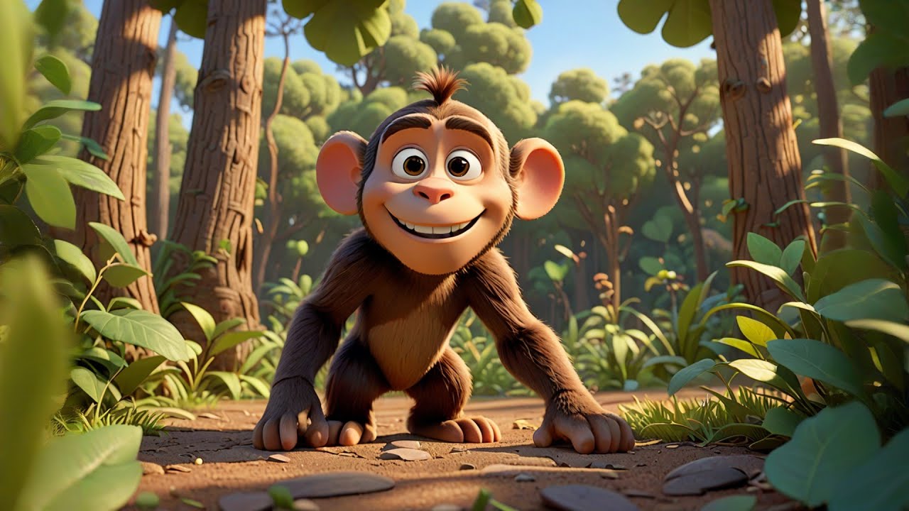 The Monkey’s Silly Shadow Game 🐵🖤 | Fun Kids Song | Silly Animal Song ...