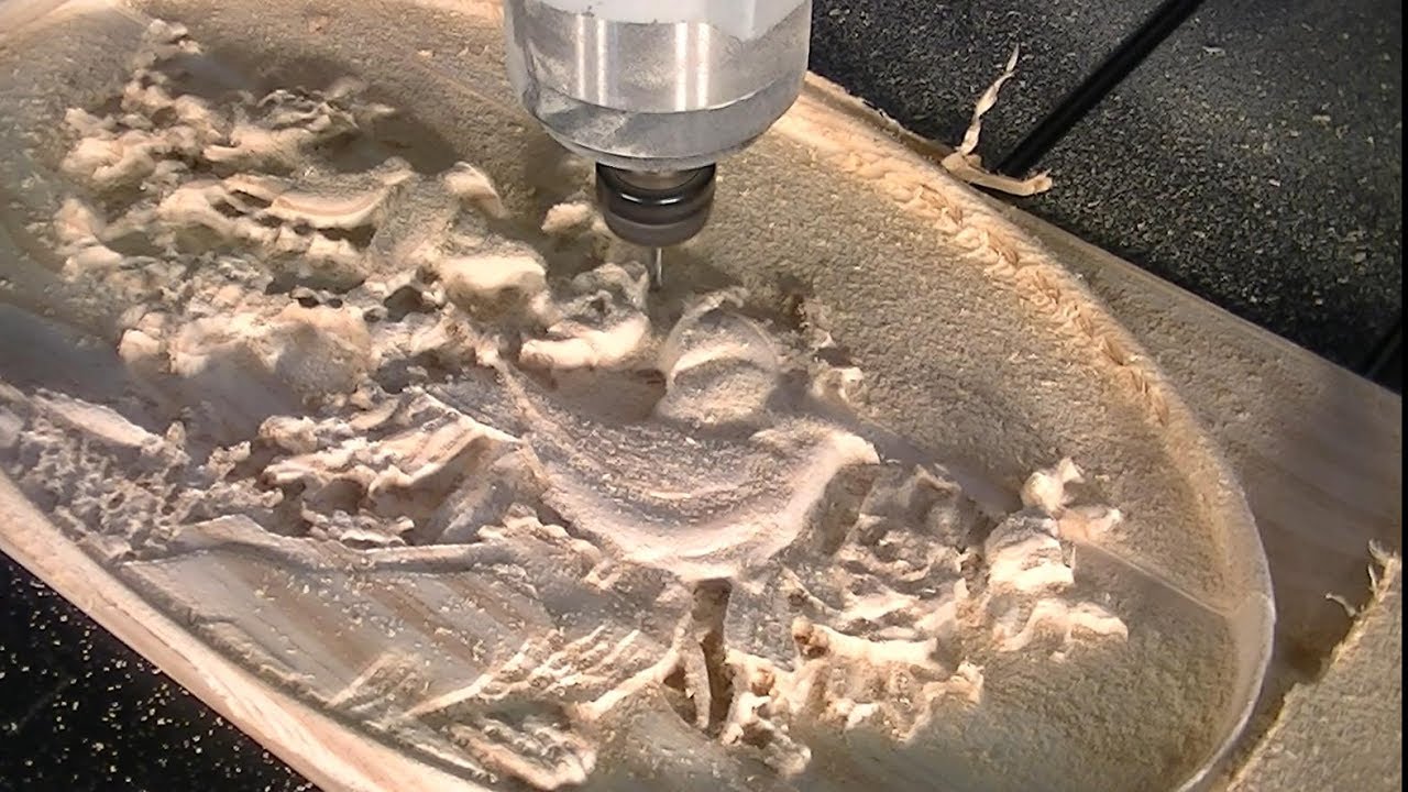 172 3D relief of a bird family in a tree CNC router - YouTube