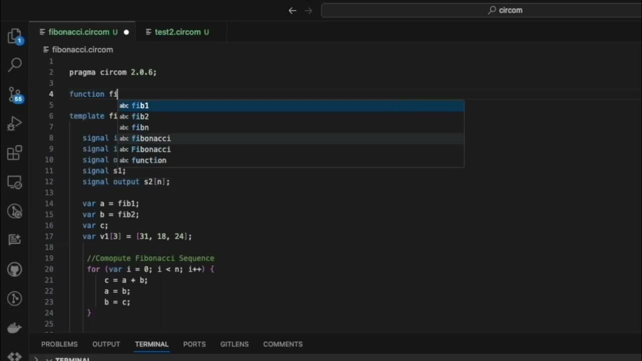 ZKP Programming - Circom - 1-4-2 - Fibbonachi - YouTube
