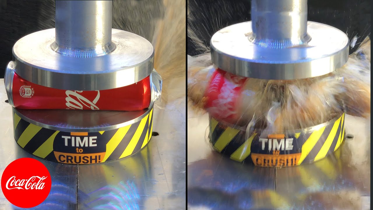 Coca-Cola Exploded Under Pressure! Crushed A Can Of Cola With A ...
