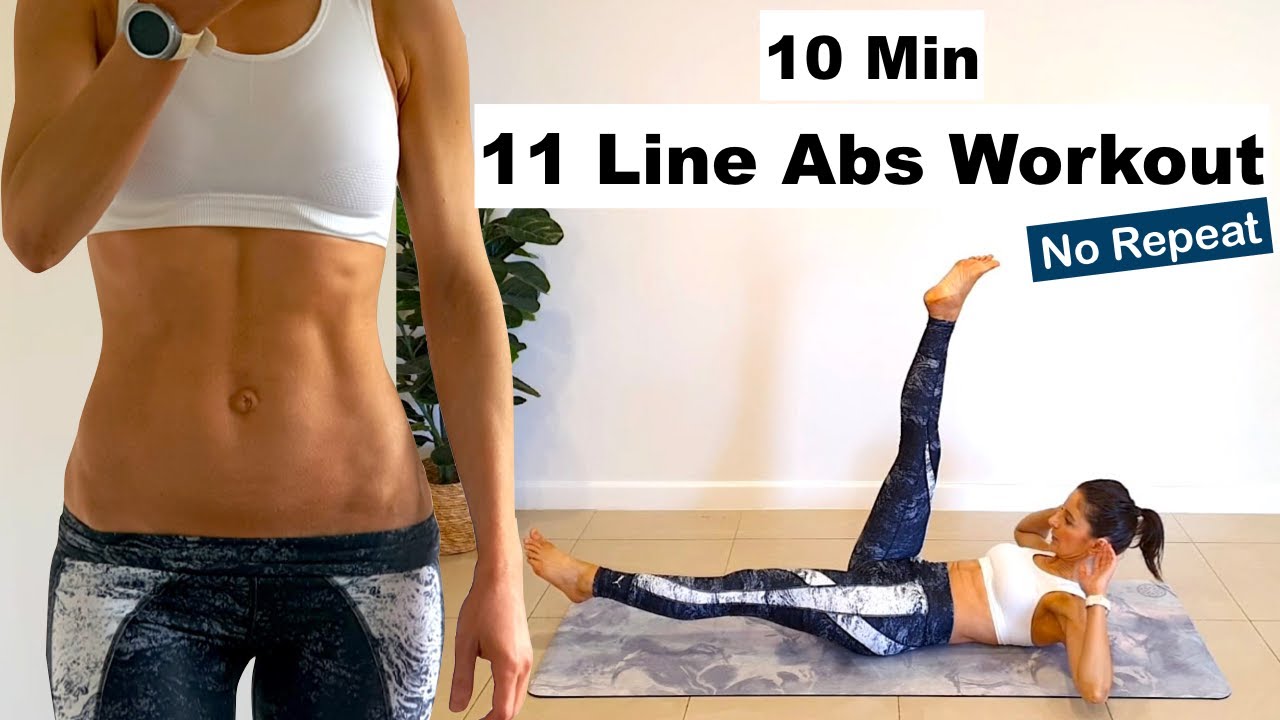 10 Min 11 Line Abs Workout | No Repeat | No Equipment - YouTube