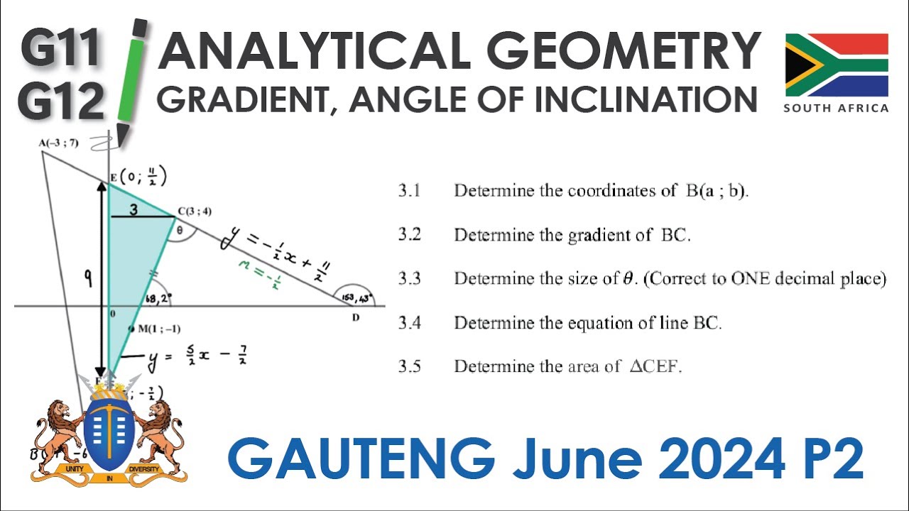 Grade 11 & 12 Analytical Geometry | Past Paper | Gauteng June 2024 P2 ...