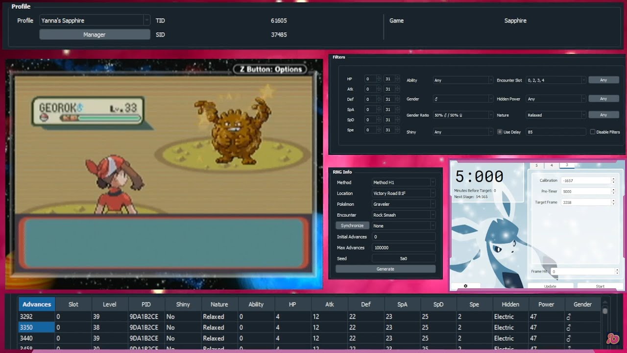 Rock Smash Shiny Pokémon Hunt - RNG Manipulation - YouTube