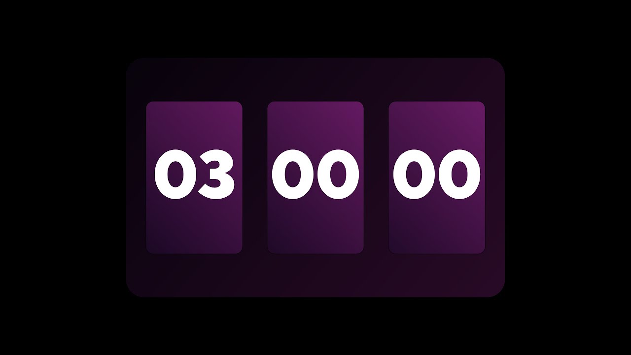 3 Hours Countdown Timer with Black Screen | 180 Minutes Countdown - YouTube