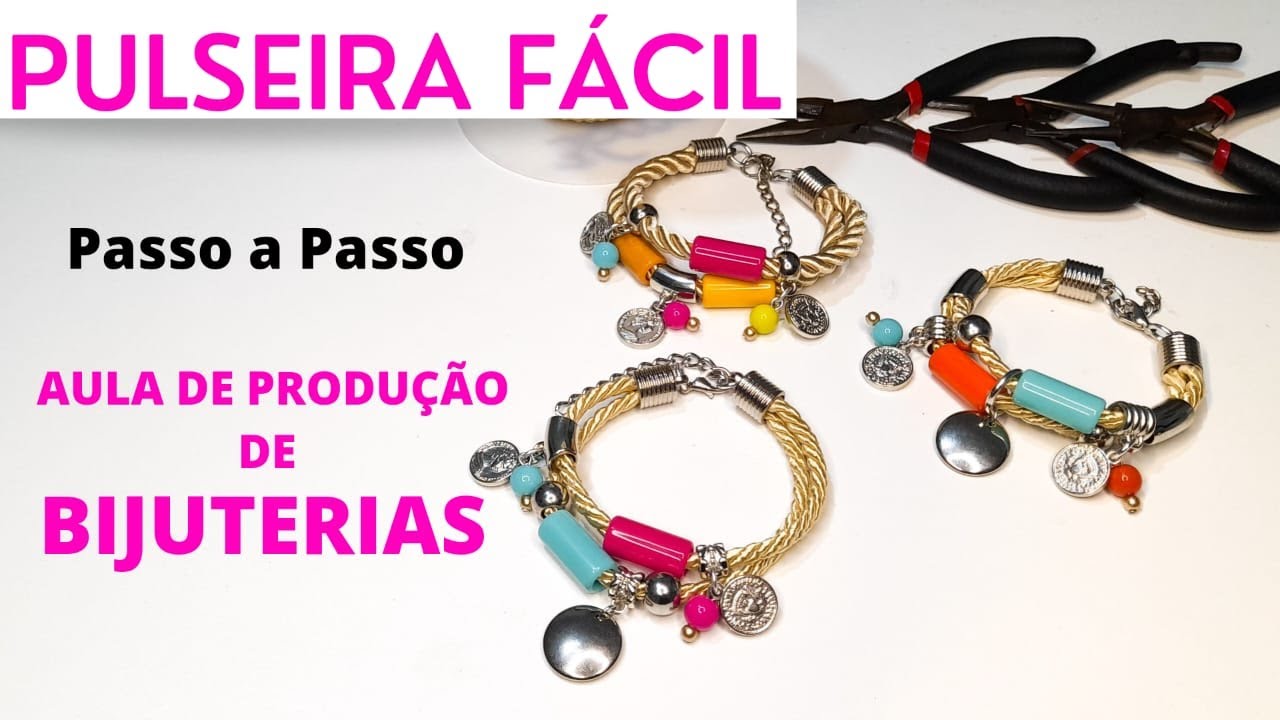 COMO FAZER PULSEIRA FÁCIL COM SOBRINHAS DE FIOS E CORDÕES- Pulseira Com Cordão-Como Fazer ...