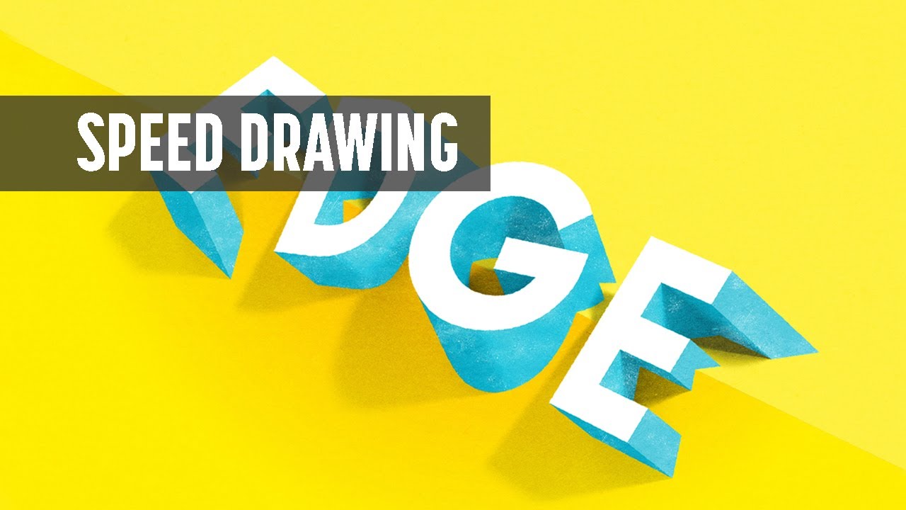 3D Type - EDGE - sketch, speed drawing, digital process - YouTube