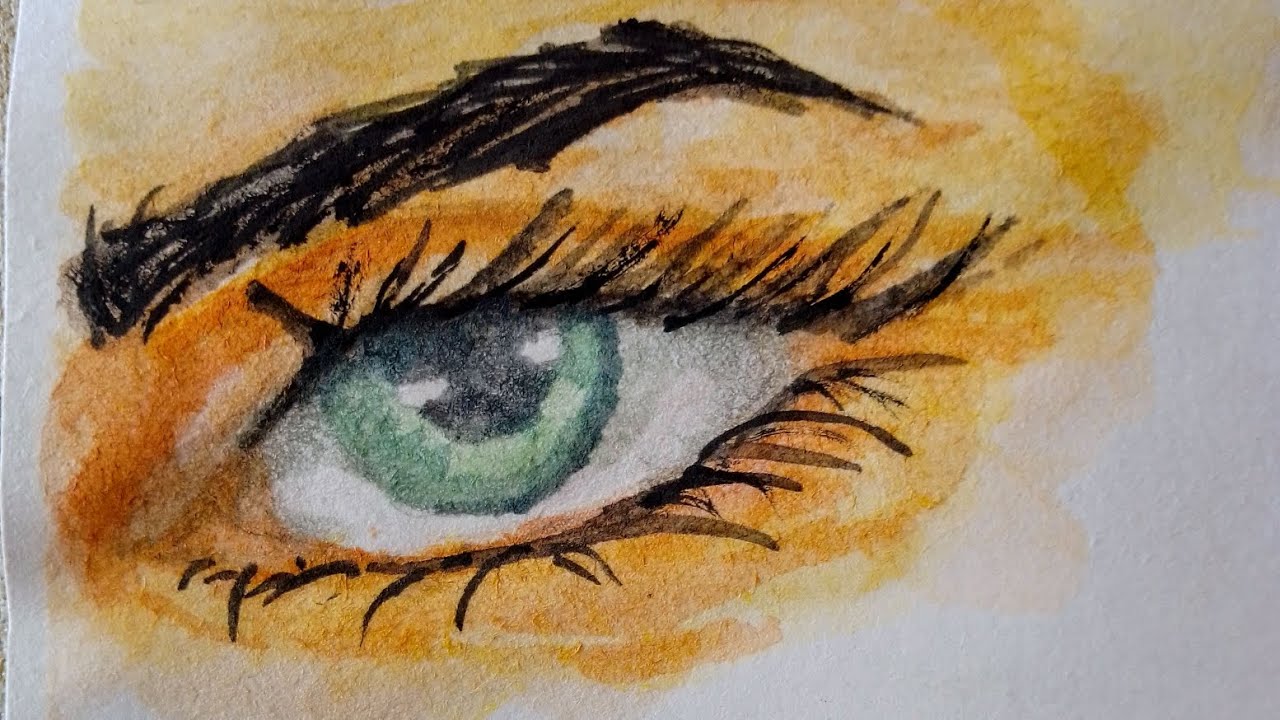 Let's paint an eye drawing together 👁️ - Full Painting Process #art # ...