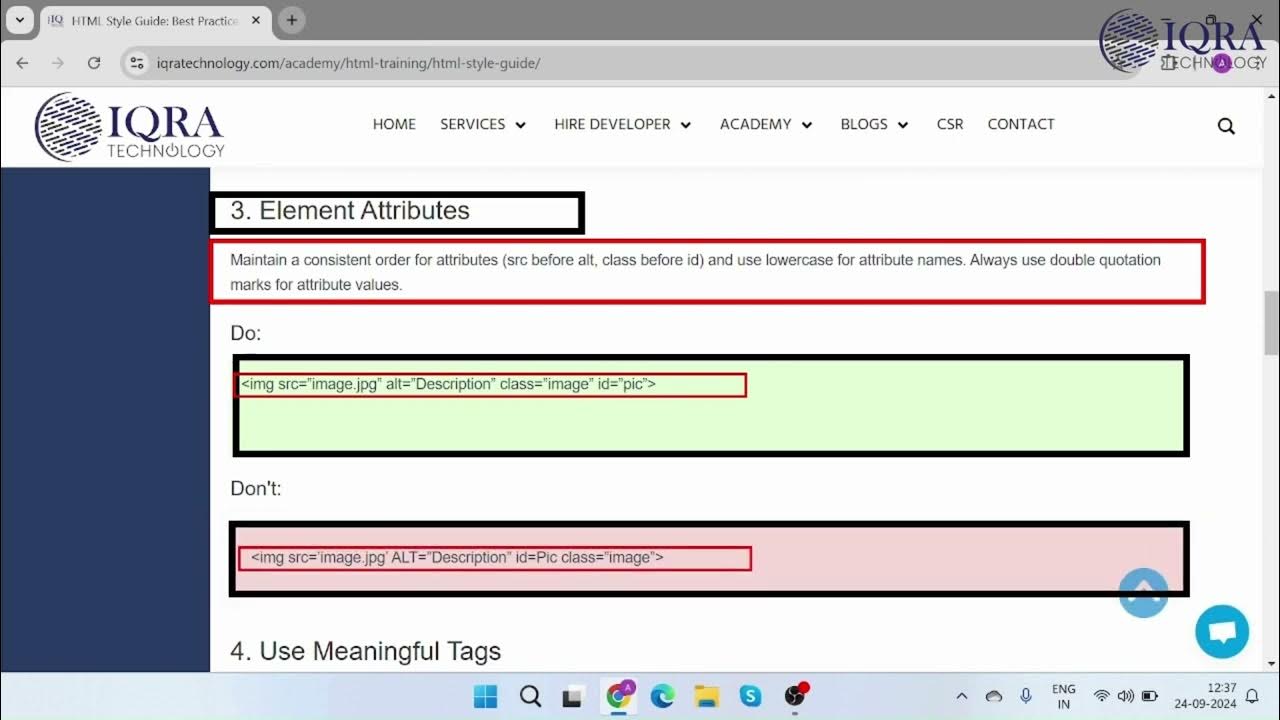 HTML Style Guide In English (Session 28) - YouTube