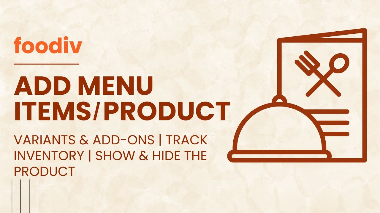 Add Menu Items/ Products | Variants | Add-Ons | Manage Inventory ...