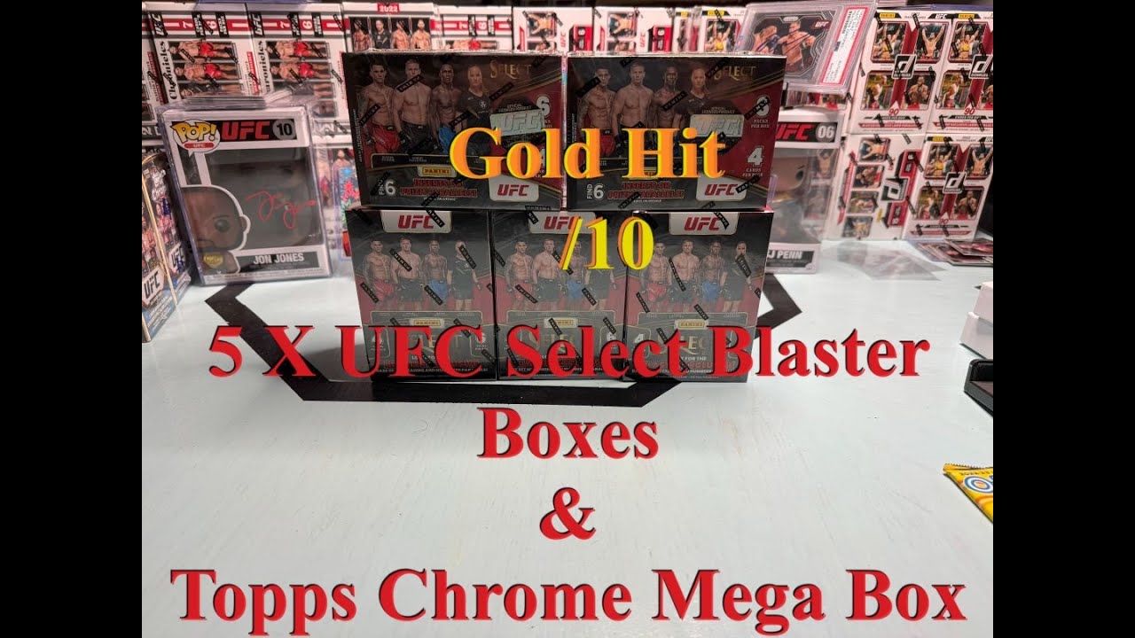 5 X UFC Select Blasters Gold hit & Auto! and 1 UFC Tops Chrome Mega Box ...