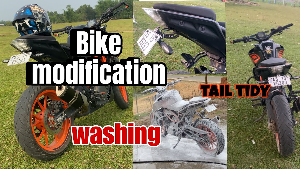 Duke 250 modifications😍 || installing tail tidy and handle guard ||# ...