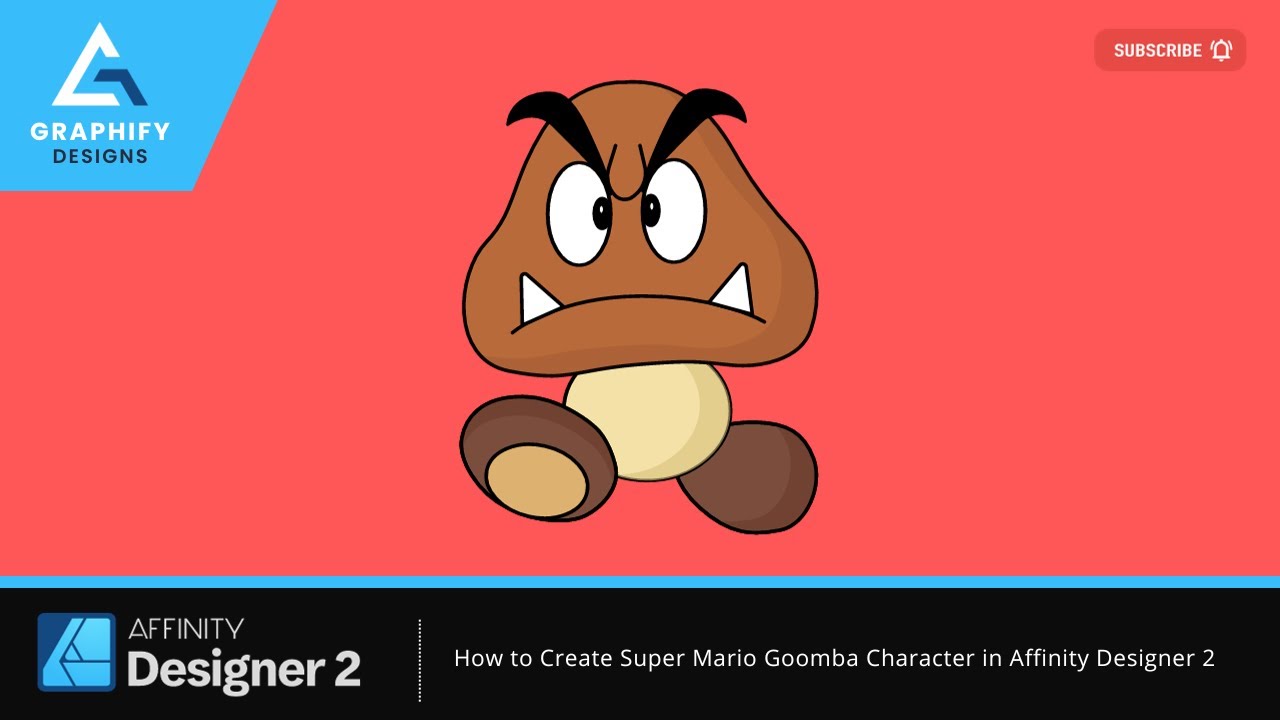🎨 ️ How to Create Super Mario Goomba Character in Affinity Designer 2 ️ ...