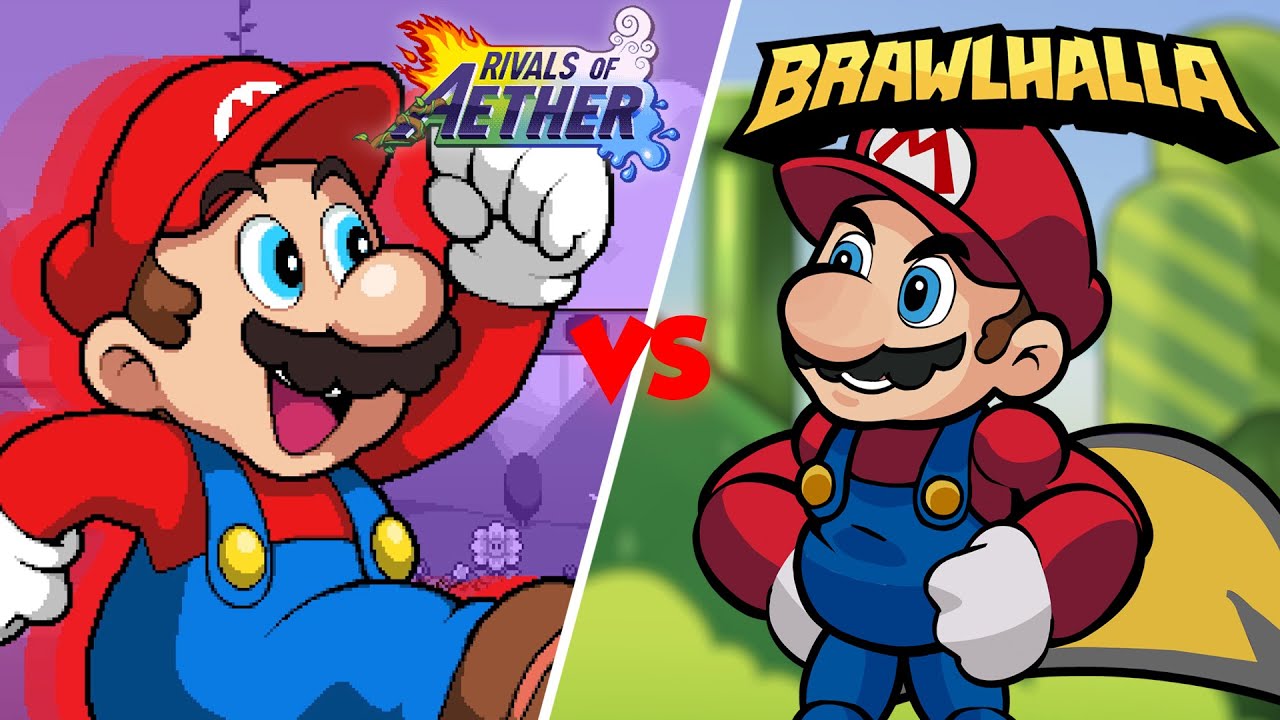 Brawlhalla vs Rivals of Aether' Mario vs Mario mods - YouTube