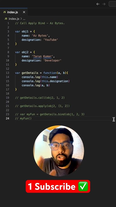 Call Apply And Bind Javascript Typescript Azbytes Codelife Programming Youtube 0548
