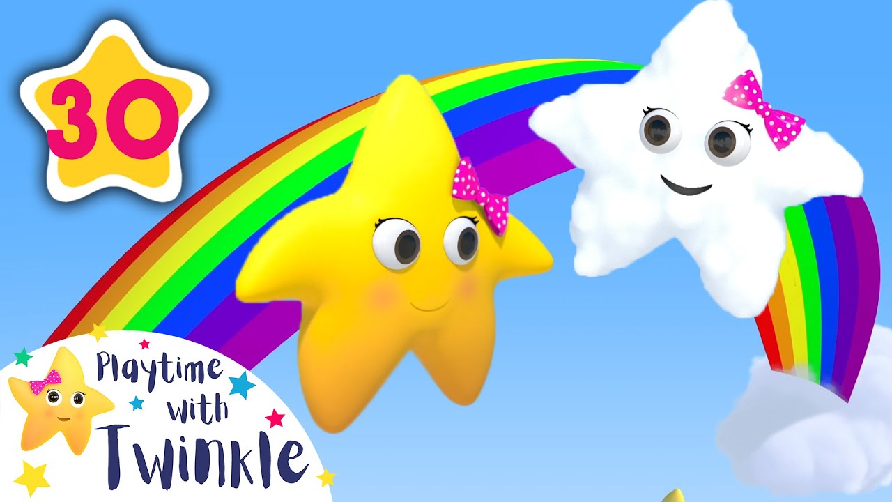 Learn Rainbow Shapes with Twinkle in the Clouds Song | Kids Songs ...