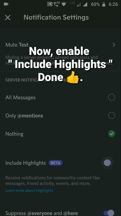 How to enable Include Highlights in Discord Mobile #roduz #discord #highlights #howto # ...