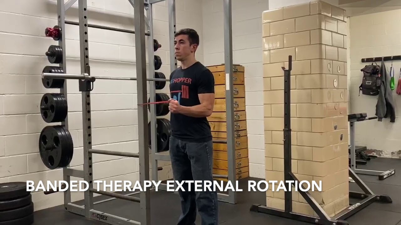 Banded Therapy with External Rotation - YouTube