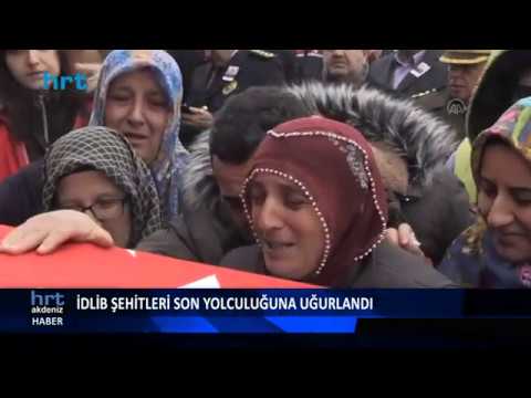 İdlib şehitleri son yolculuğuna uğurlandı