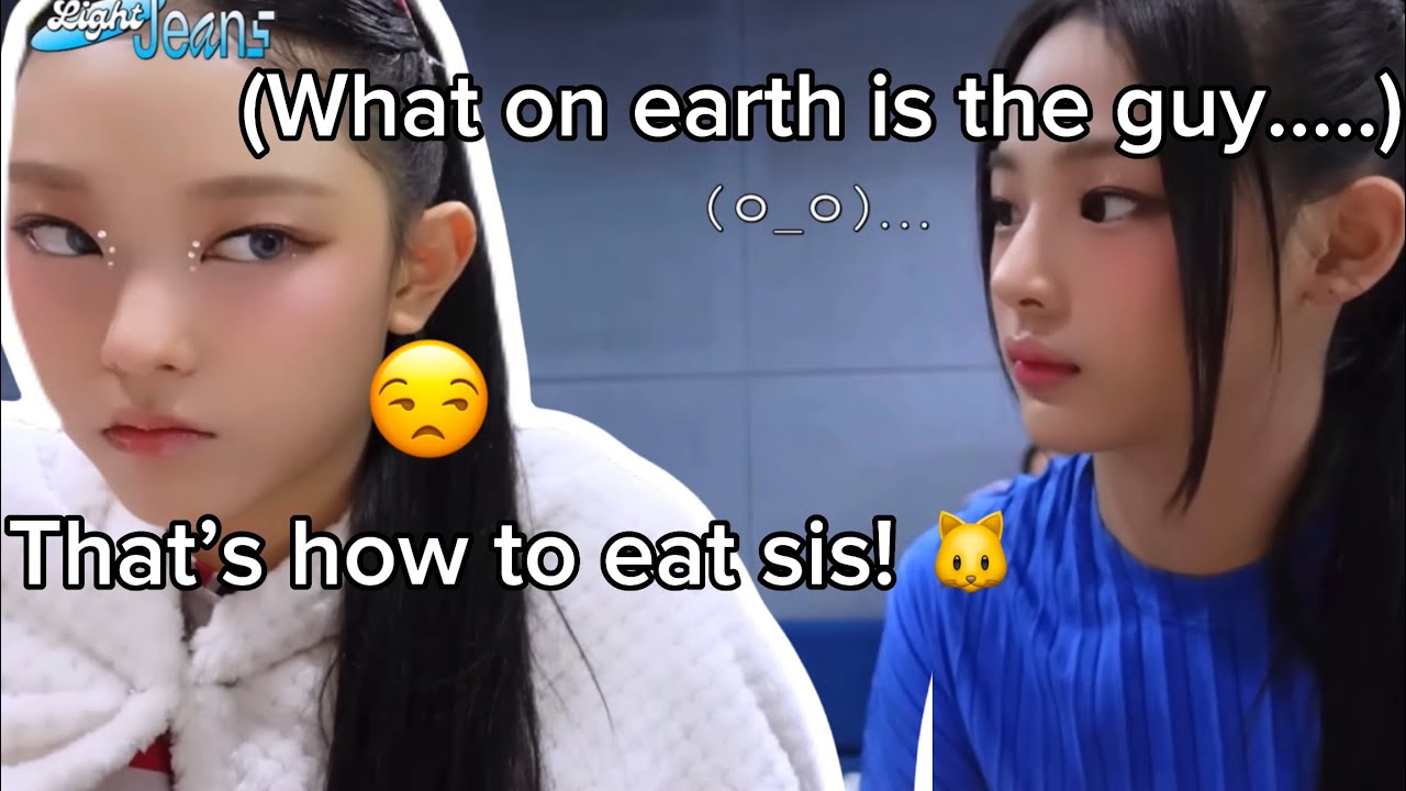 Minji got confused of Haerin’s weird eating habits - YouTube