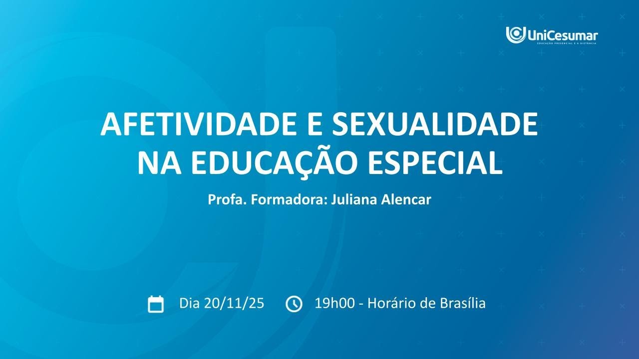 3ª AULA AO AVIVO - AFETIVIDADE E SEXUALIDADE NA EDUCAÇÃO ESPECIAL - YouTube