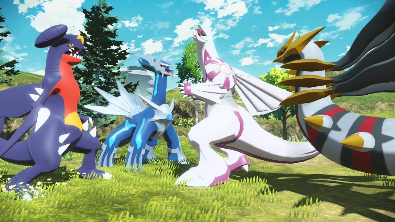 Alpha Garchomp Meets The Creation Trio [Pokémon Legends: Arceus] - YouTube