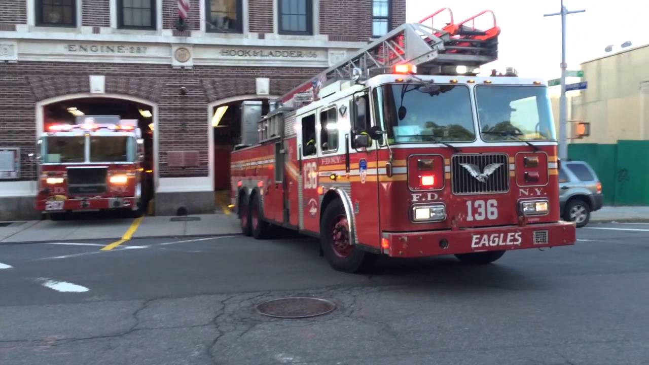 FDNY Brand New Engine 287 - Ladder 136 - Battalion 46 Responding - YouTube