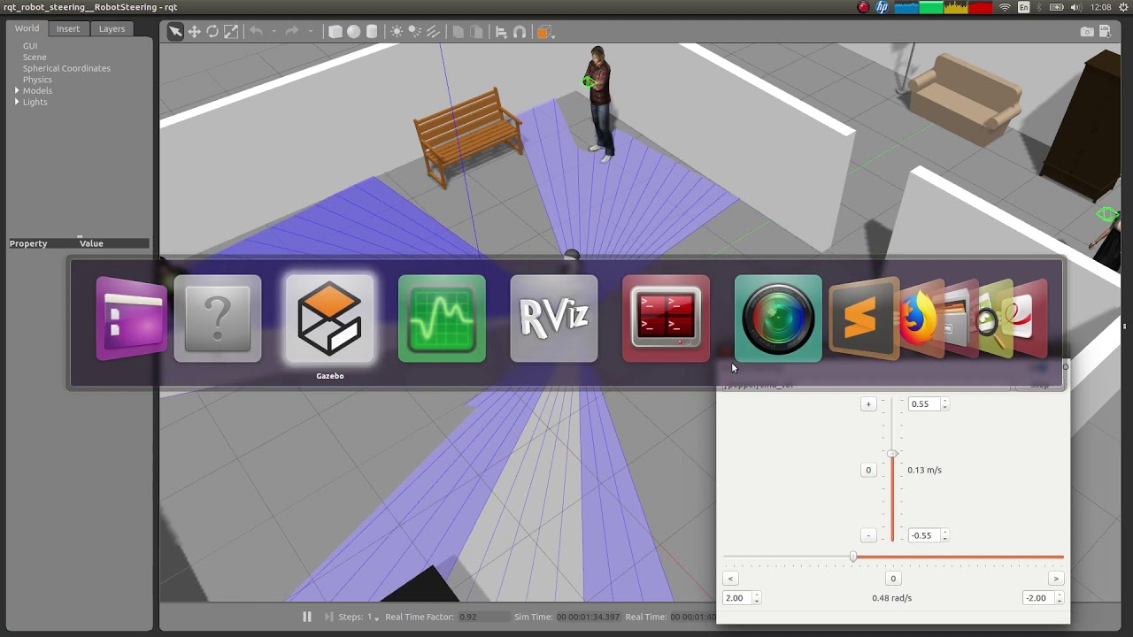 Pepper simulation using awesomebytes pepper_virtual fork - YouTube