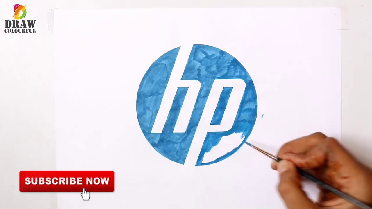How to draw hp logo with water colour / draw / art / logos - YouTube