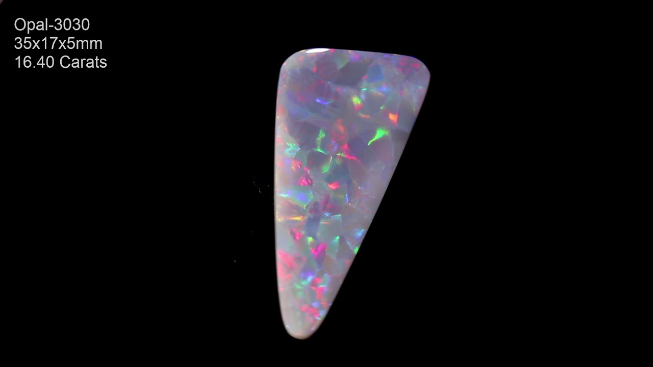 3030) Large Semi-Black Red Multi-Coloured Flagstone Pattern Opal! LARGE ...