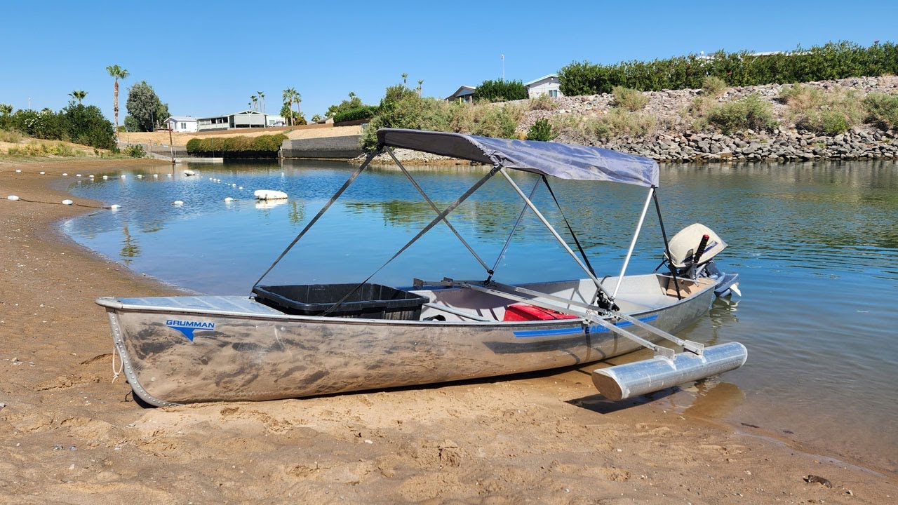 Modifying a Small Bimini Top To Fit A Canoe - YouTube