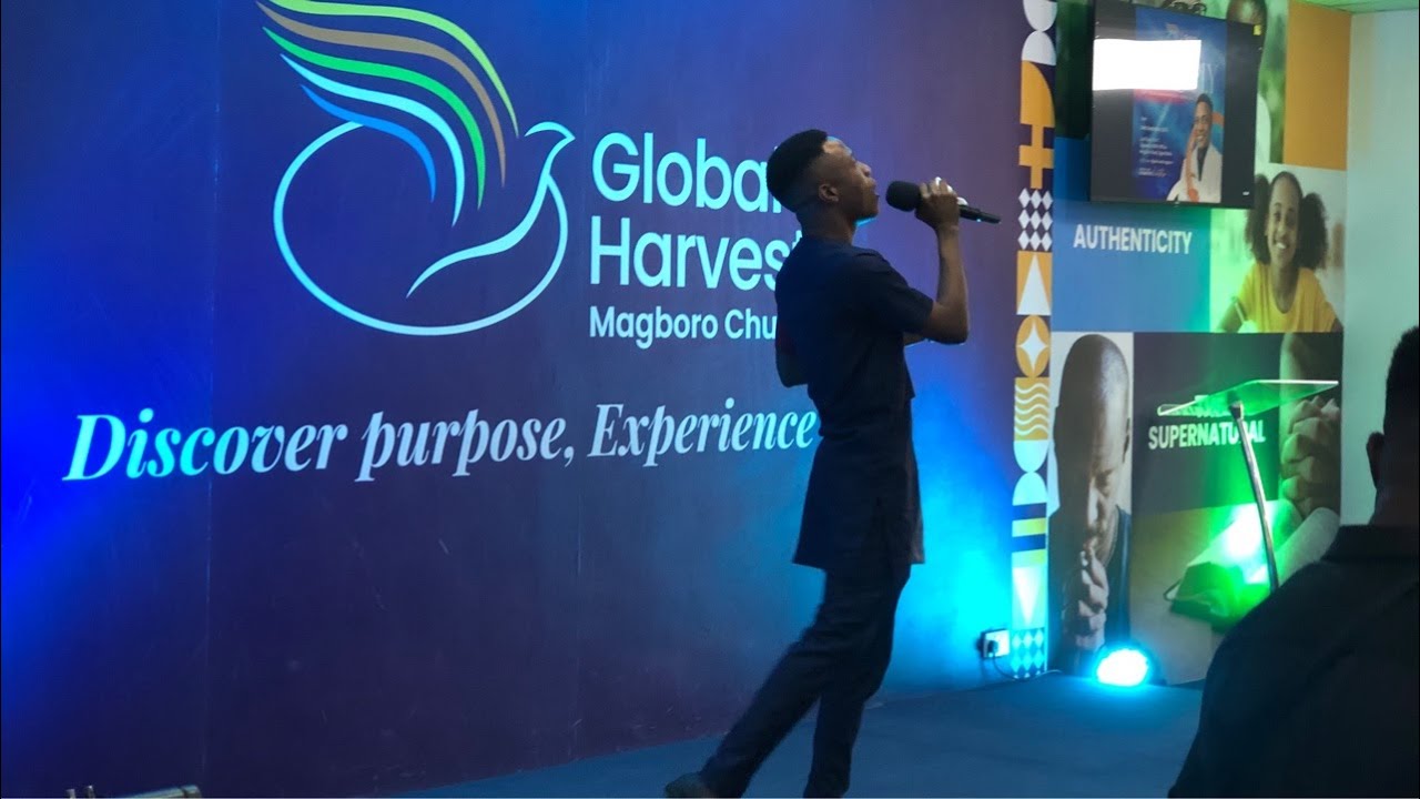Minister BBO on stage for Global Harvest Magboro one year anniversary ...