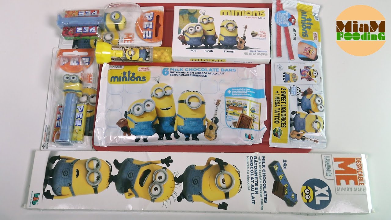 [BONBON] Plein de friandises Minions - Miam Fooding unboxing Minions ...